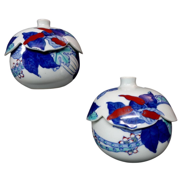 Pair of Japanese Imari Lidded Bowls, 19th Century, "Marked" For Sale at ...