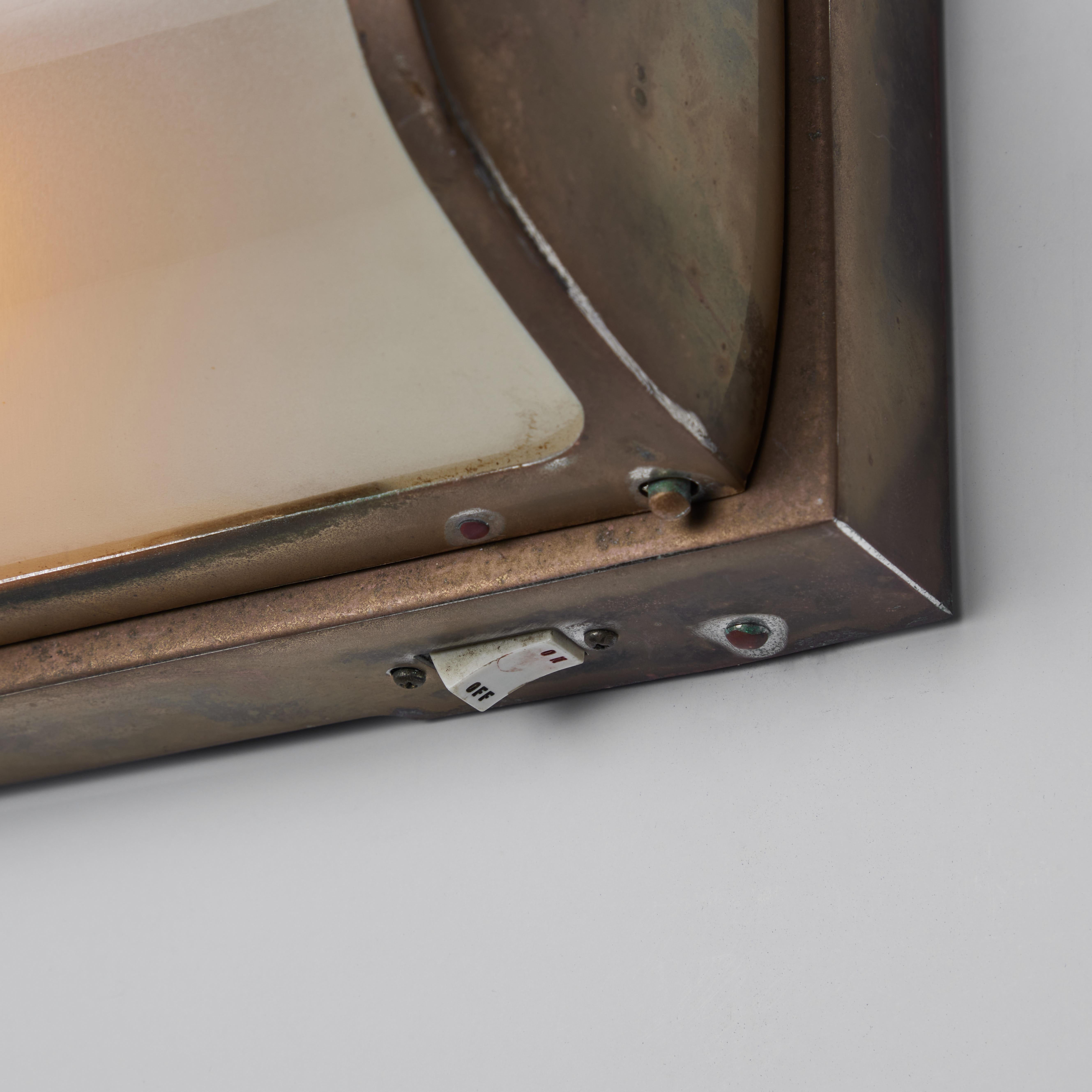 Pair of Japanese Minimalist 'Berth' Glass and Copper Wall Lights for ...