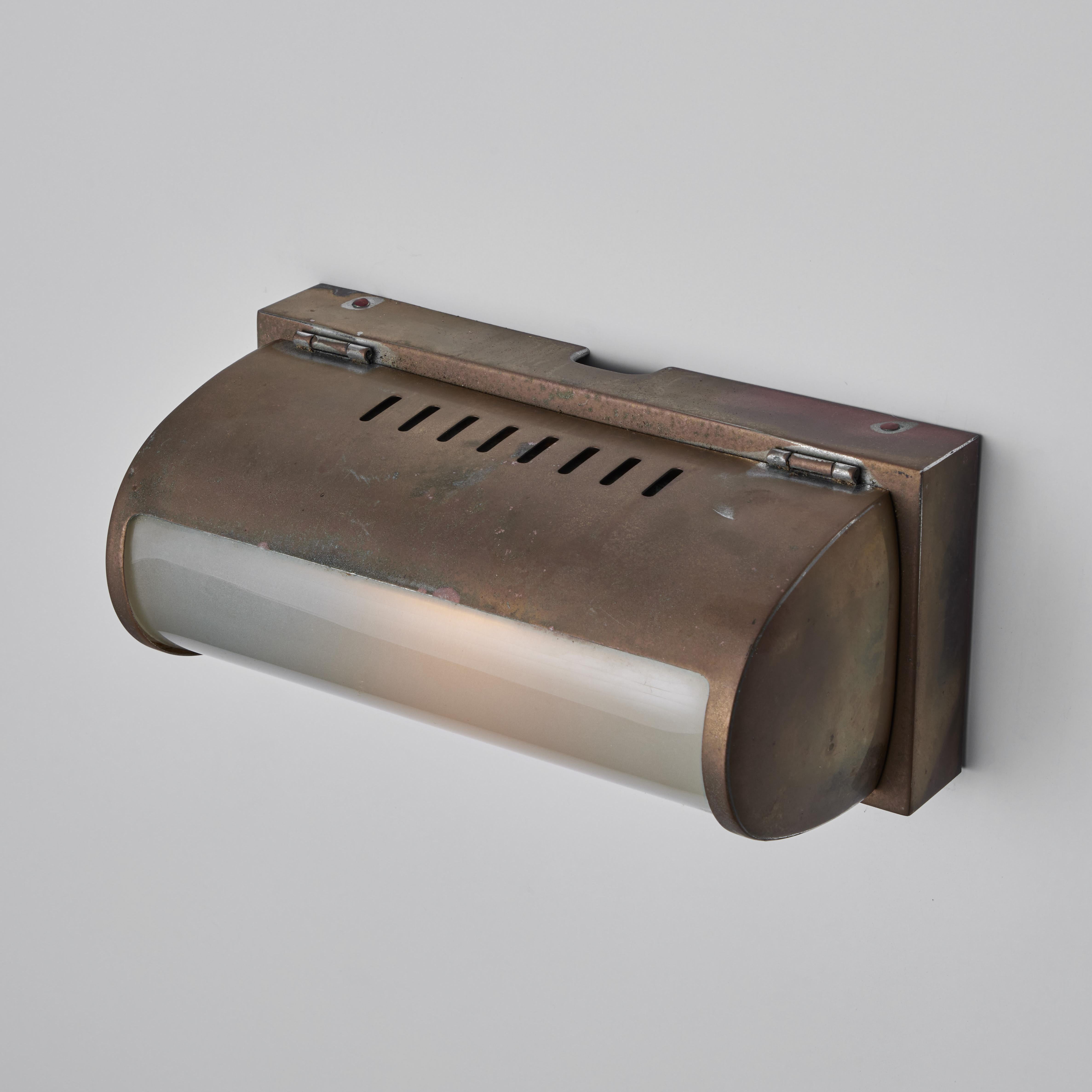 Pair of Japanese Minimalist 'Berth' Glass and Copper Wall Lights for ...