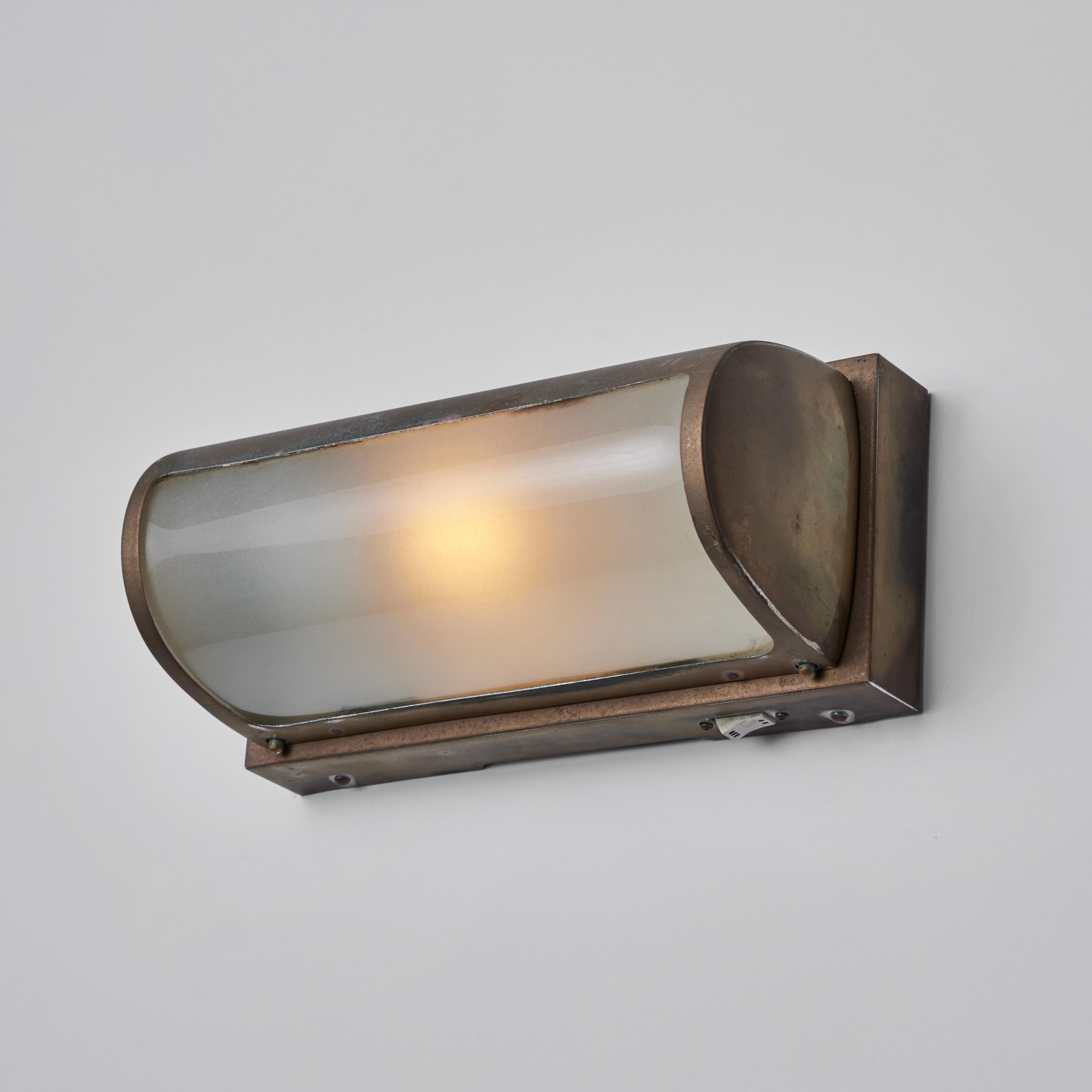 Pair of Japanese Minimalist 'Berth' Glass and Copper Wall Lights for ...