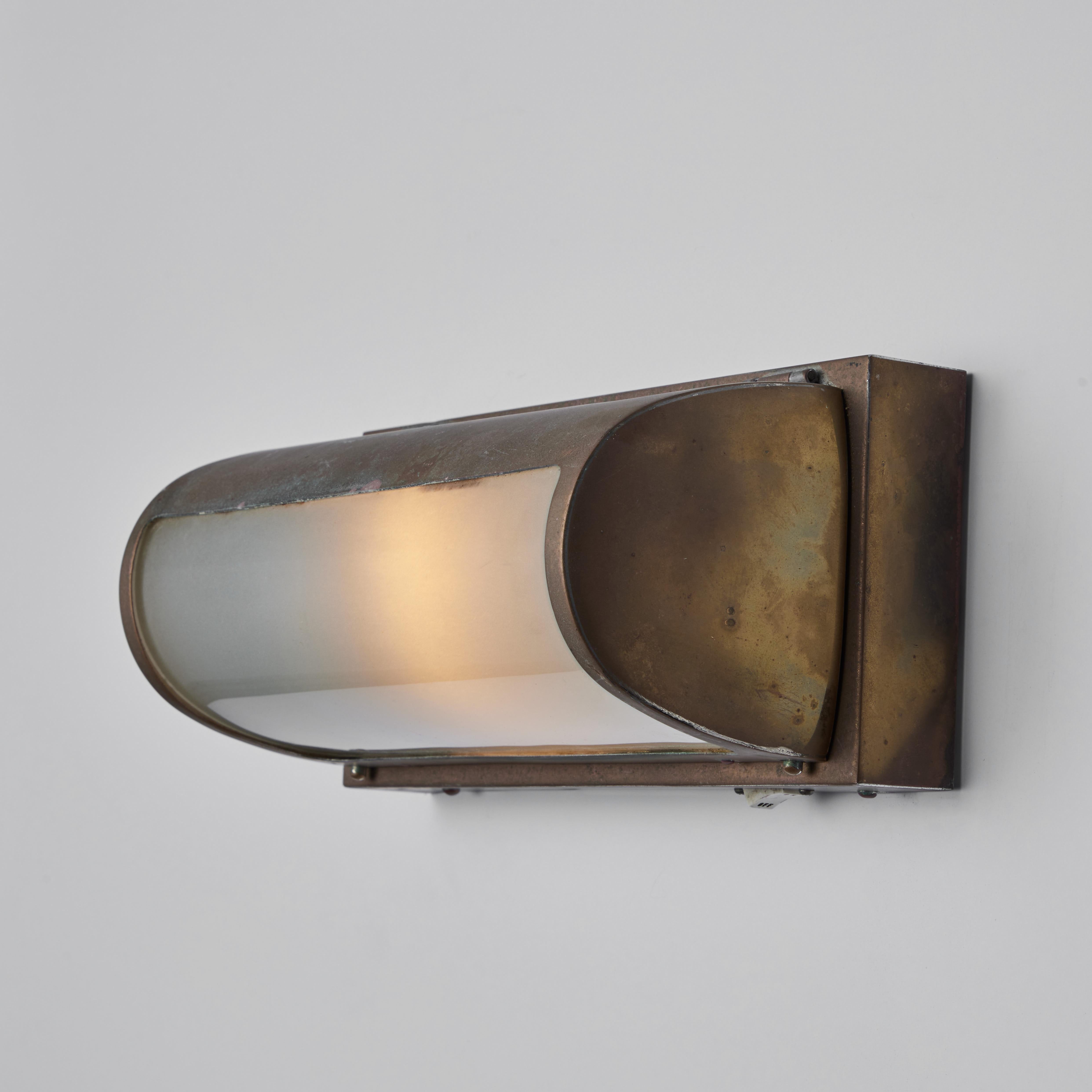 Pair of Japanese Minimalist 'Berth' Glass and Copper Wall Lights for ...