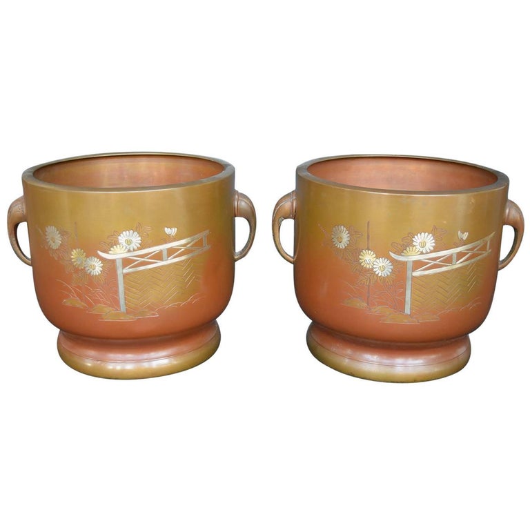 Pair of Japanese Planters For Sale at 1stDibs