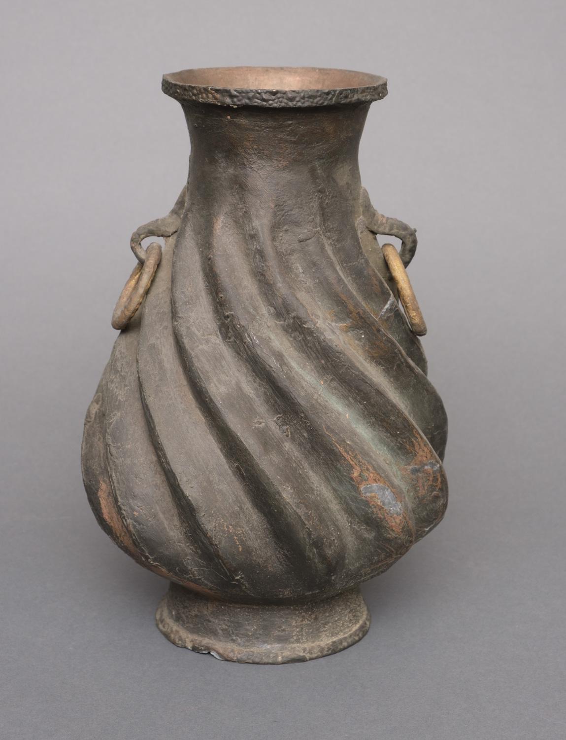 Pair of Japanese Rustic-Looking Patinated Bronze Baluster Vases For ...