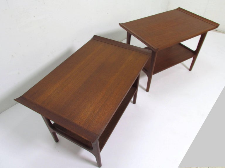 Pair of Japanese Teak End Tables in the Danish Modern Style, circa ...