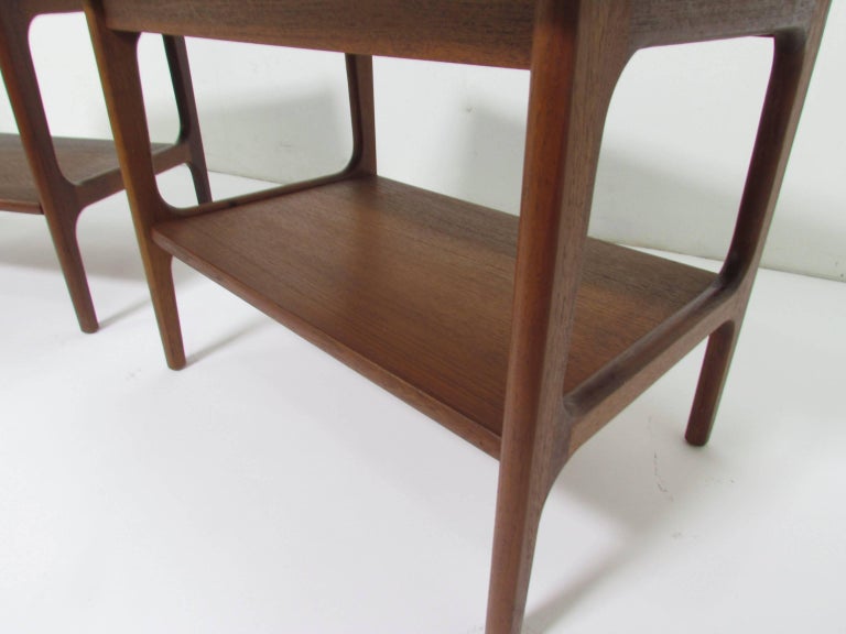 Pair of Japanese Teak End Tables in the Danish Modern Style, circa ...