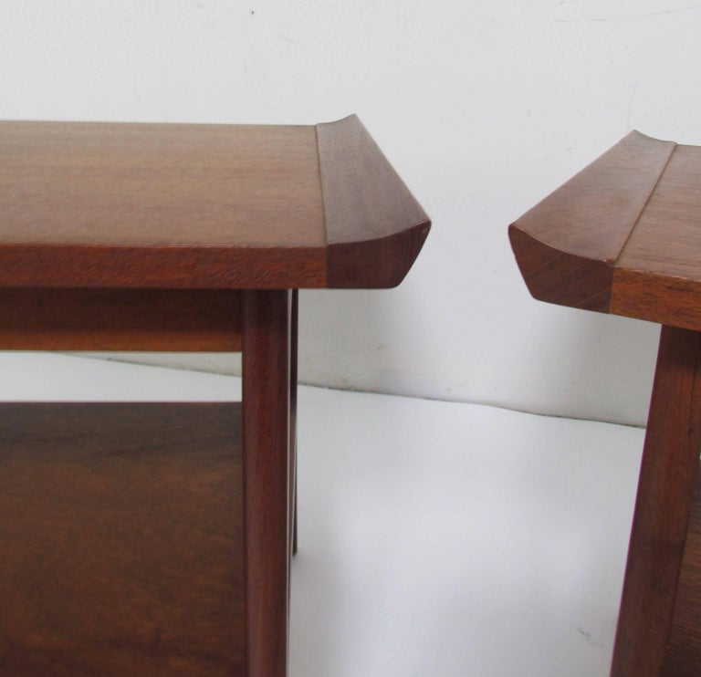 Pair of Japanese Teak End Tables in the Danish Modern Style, circa ...