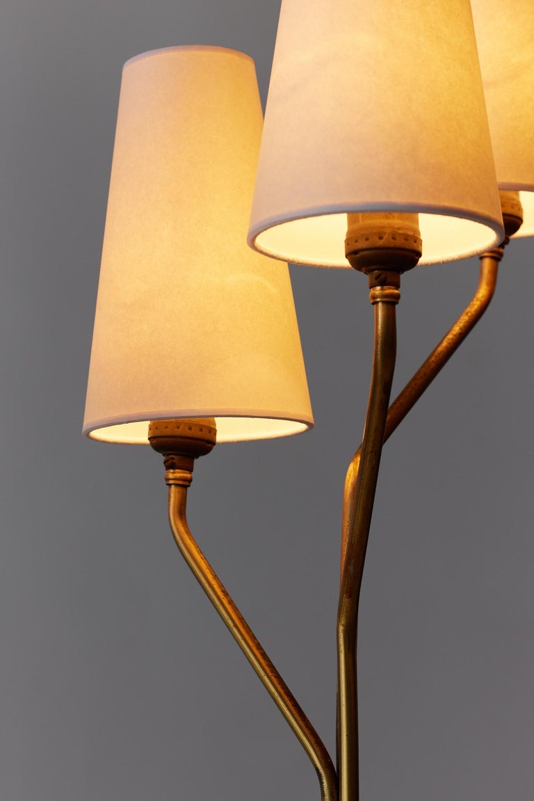 Pair of Jean Royère Style Brass Lamps with Pedestal Base For Sale at ...