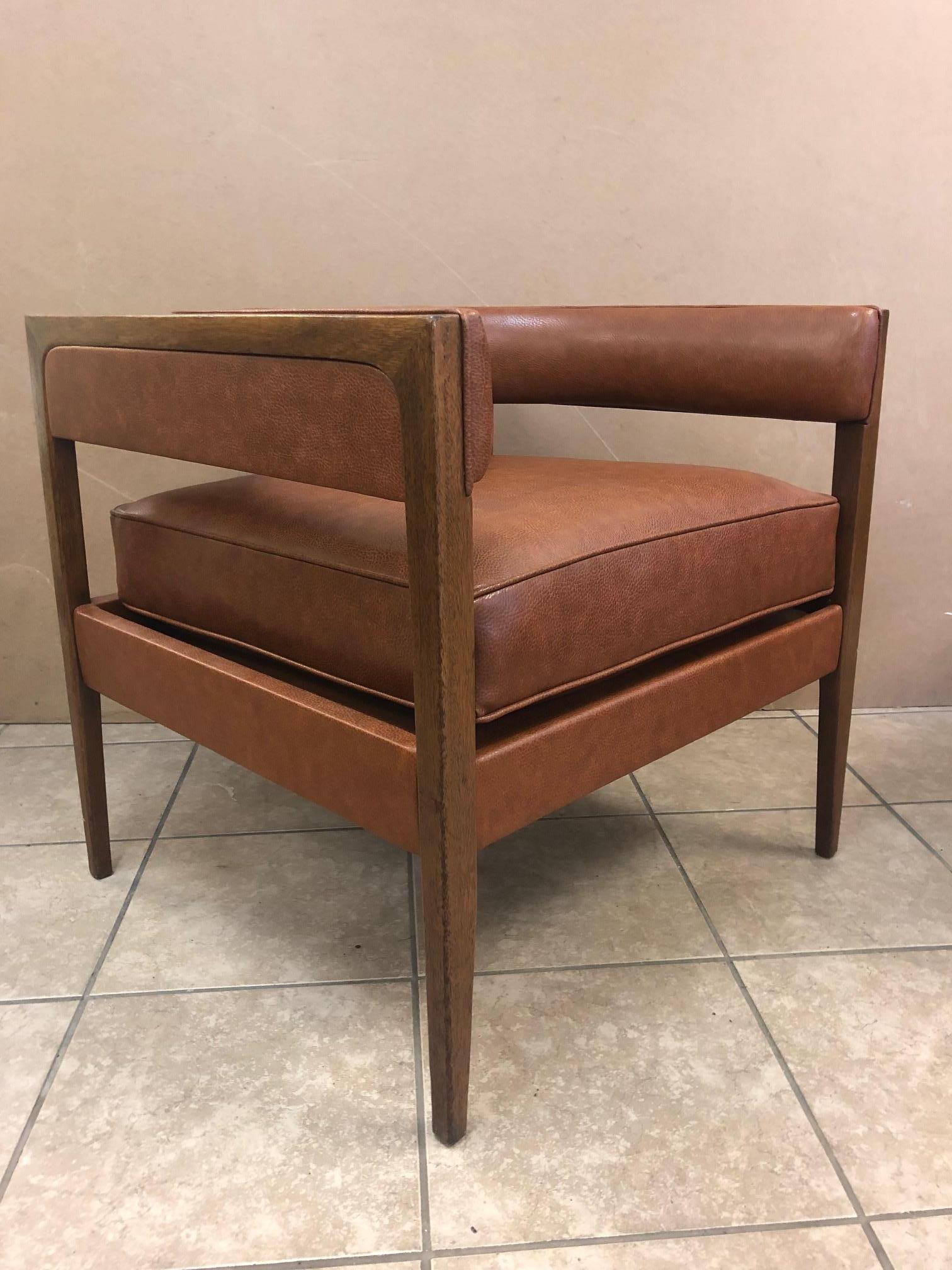 Pair of John Van Koert Walnut Lounge Chairs For Sale at 1stDibs