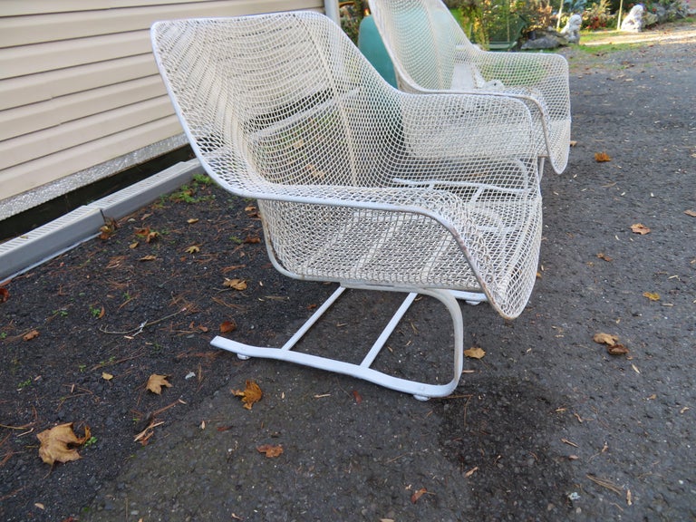Pair of John Woodard Sculptura Springer Patio Lounge Chairs Mid Century ...
