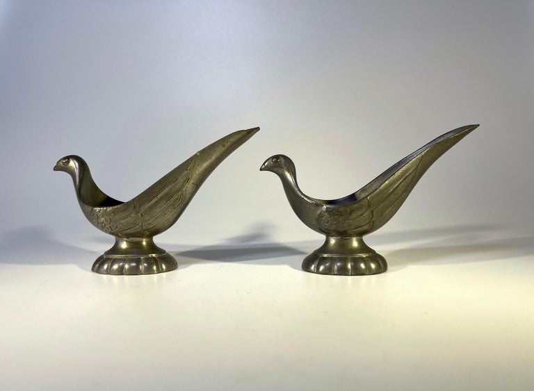 Pair of Just Andersen, Denmark 1930s Art Deco Pewter Stylised Bird Pipe ...