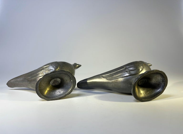 Pair of Just Andersen, Denmark 1930s Art Deco Pewter Stylised Bird Pipe ...