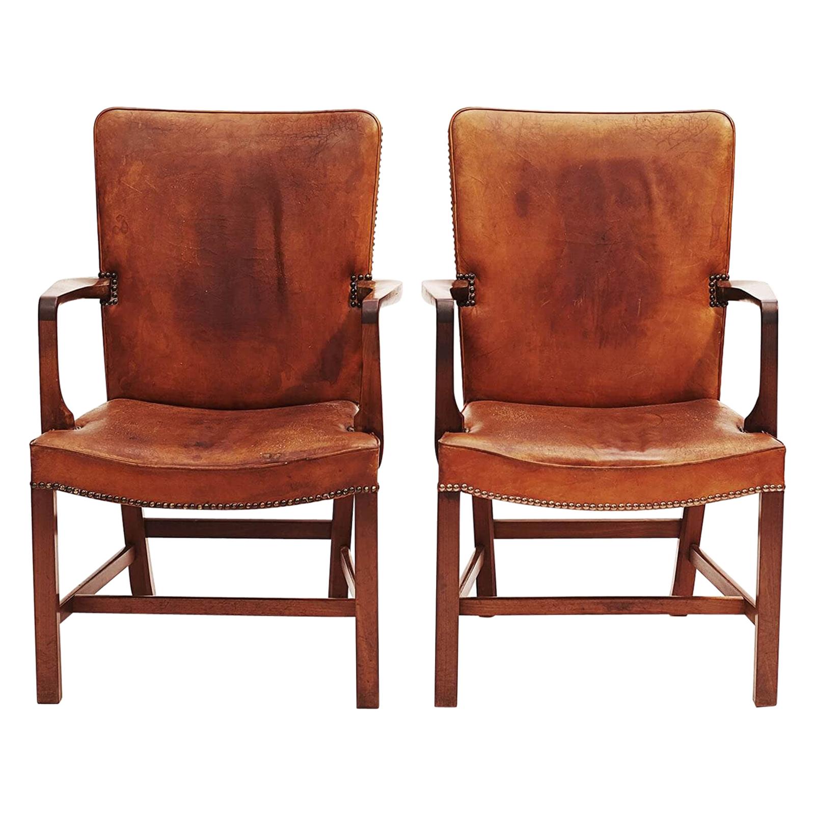 Rud, Rasmussen, a Rare Set of Four Danish Mahogany Armchairs at 1stDibs