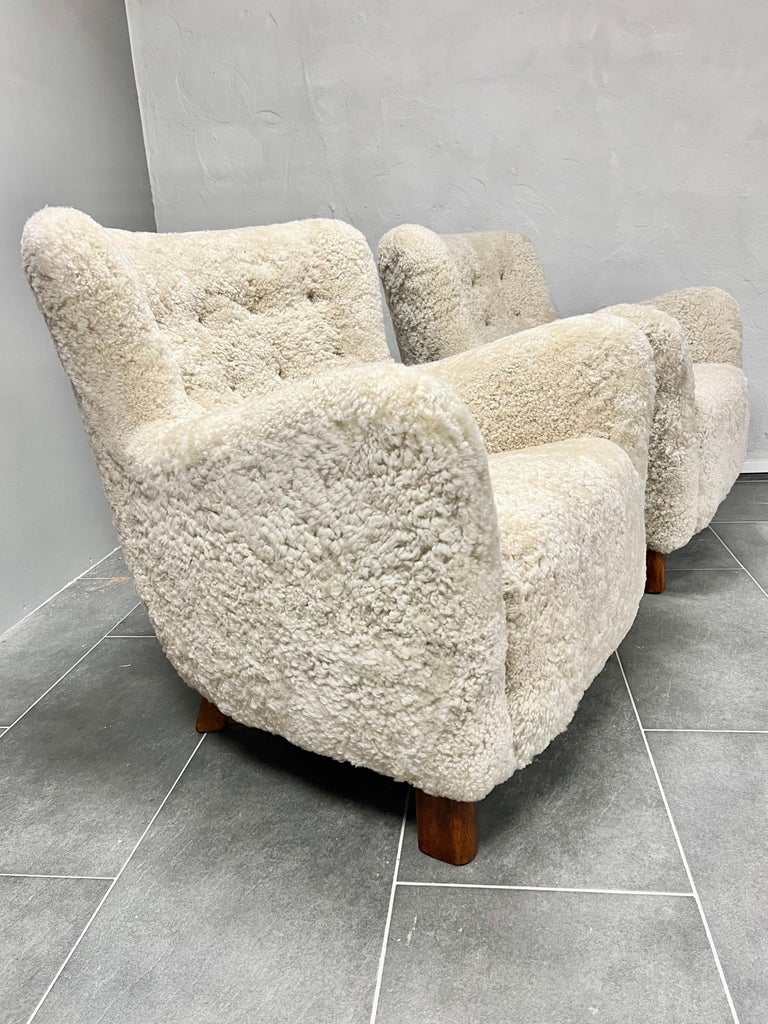 Pair of Kaj Christensen Lowback Lounge Chairs, Denmark 1930’s at 1stDibs