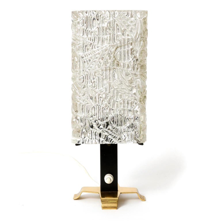 Pair of Kalmar Table Lamps, Brass Glass, 1950s For Sale at 1stDibs