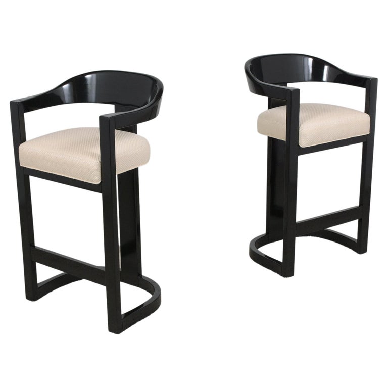 Pair of Karl Springer Bar Stools at 1stDibs