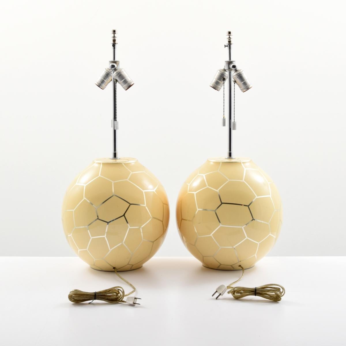 Pair of Karl Springer Lamps For Sale at 1stDibs