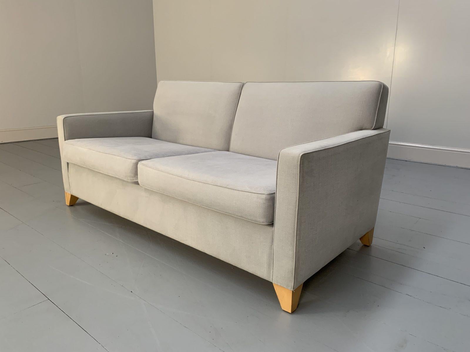 Pair of Kingcome “Dallas” 2.5-Seat Sofa in Pale Grey Fabric For Sale at 1stDibs