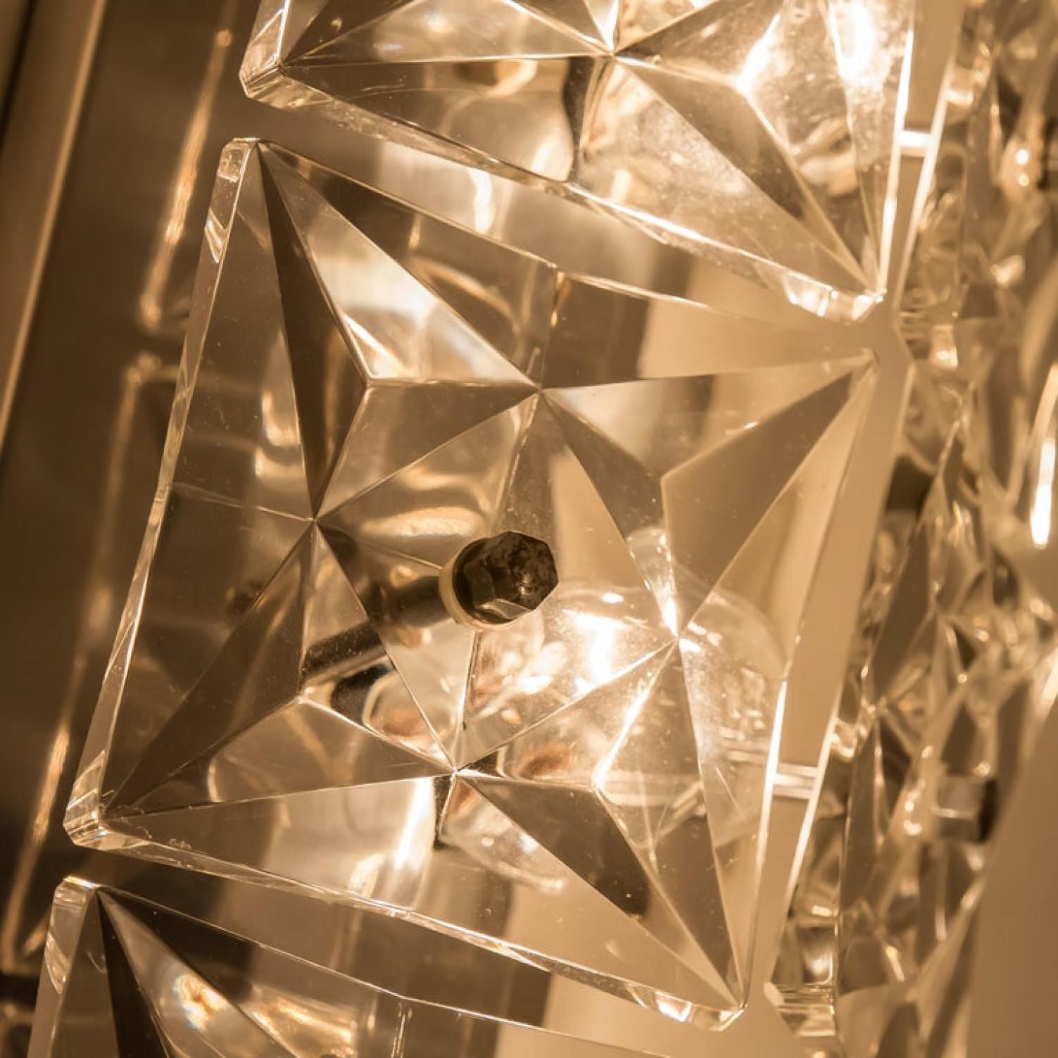 Pair of Kinkeldey Wall Light Fixtures, Nickel Crystal Glass, 1970 For ...