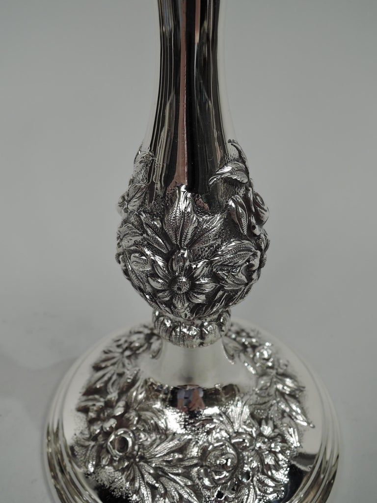 Pair of Kirk Baltimore Repousse Sterling Silver Candlesticks For Sale ...