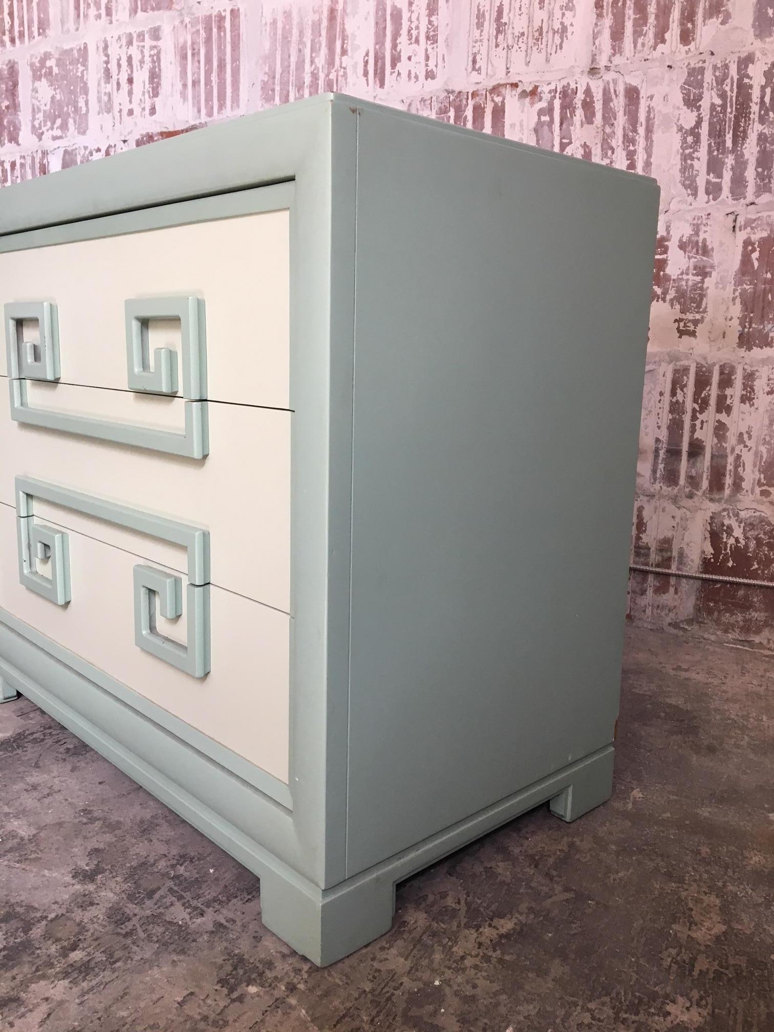 Pair of Kittinger Greek Key Three-Drawer Dressers at 1stDibs