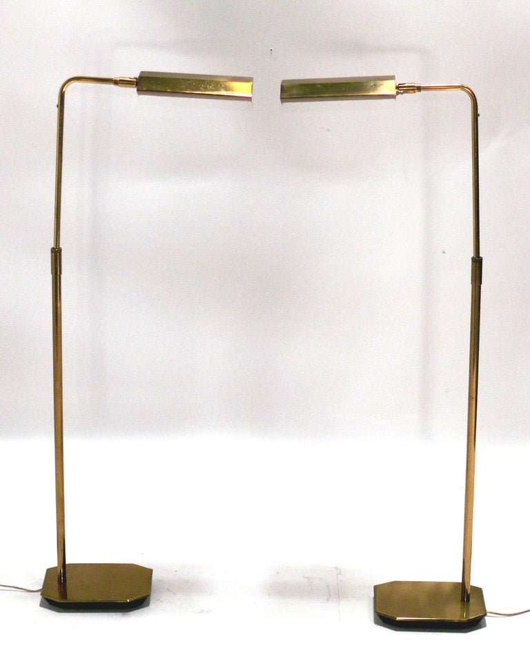 Pair of Koch and Lowy Brass Floor Lamps For Sale at 1stDibs