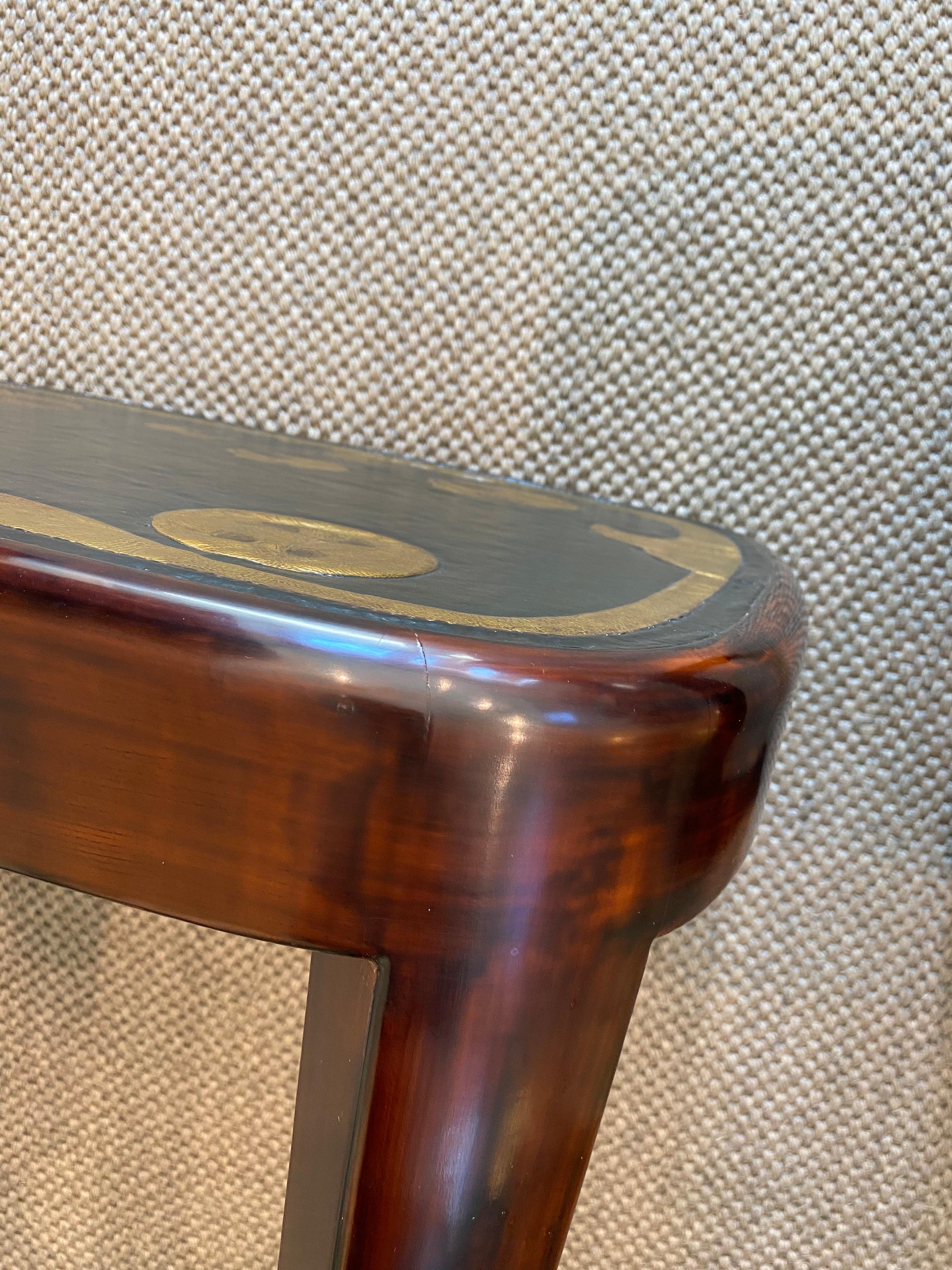 Pair of Lacquer Tables with Antique Japanese Leather Tops Aorigawa For ...