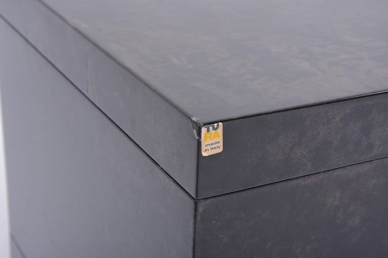 Pair of Lacquered Goat Skin Side Tables by Aldo Tura, 1970s at 1stDibs