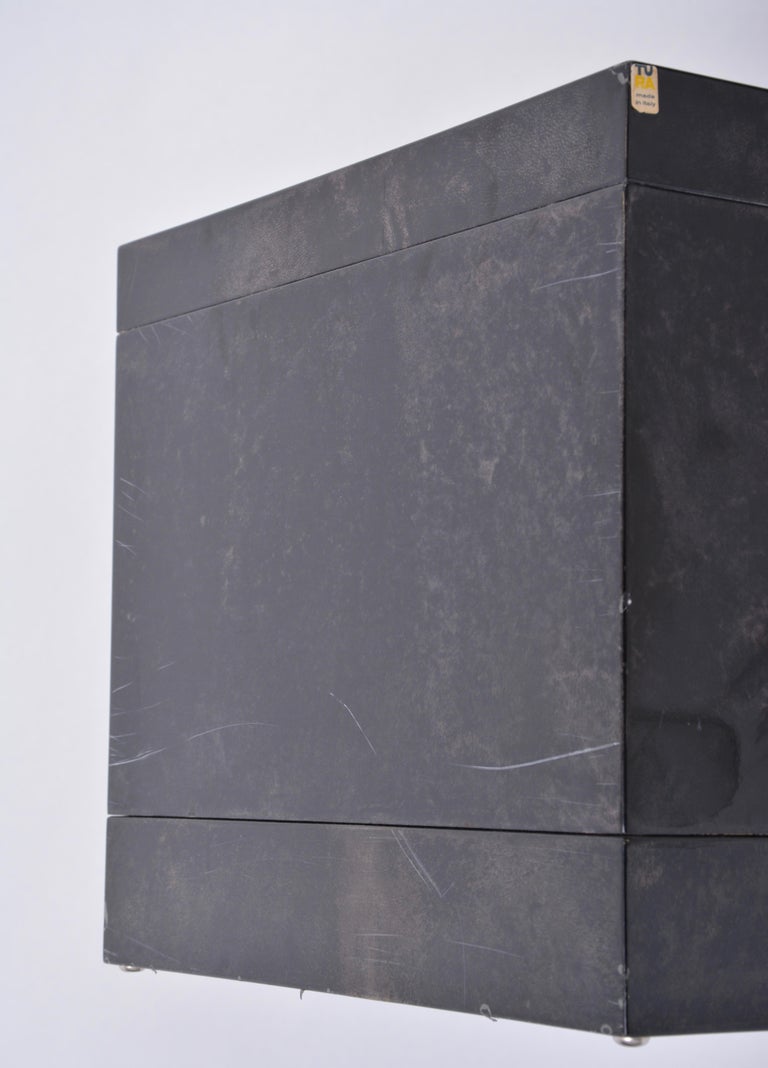 Pair of Lacquered Goat Skin Side Tables by Aldo Tura, 1970s at 1stDibs