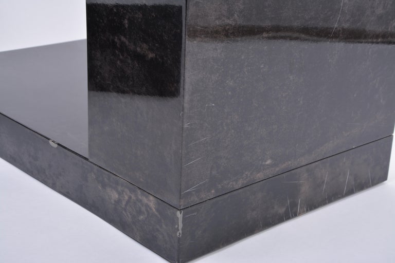 Pair of Lacquered Goat Skin Side Tables by Aldo Tura, 1970s at 1stDibs