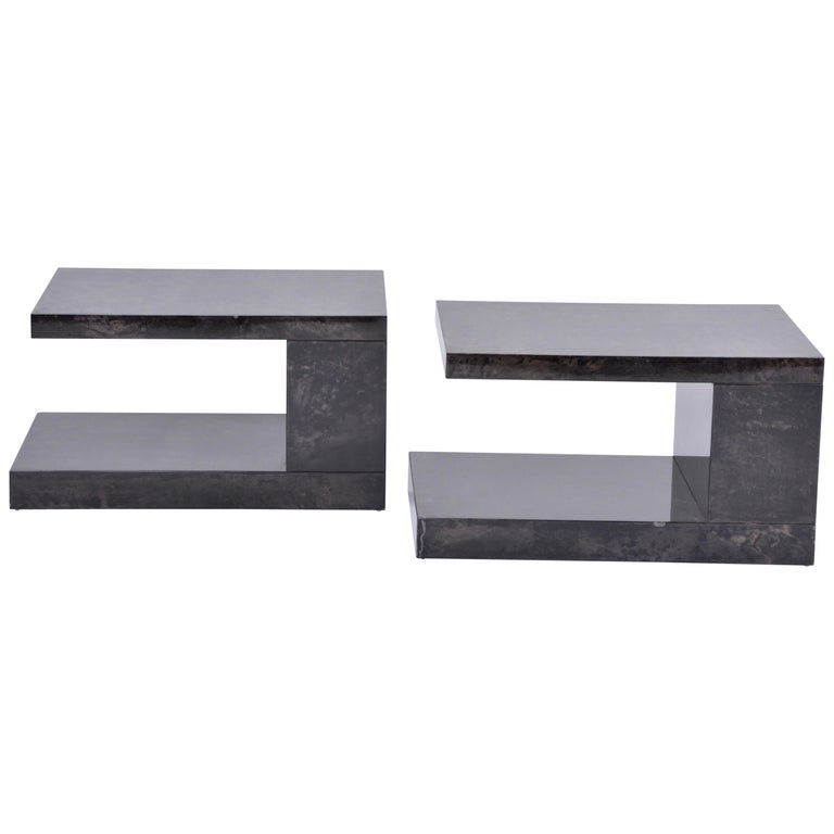 Pair of Lacquered Goat Skin Side Tables by Aldo Tura, 1970s at 1stDibs