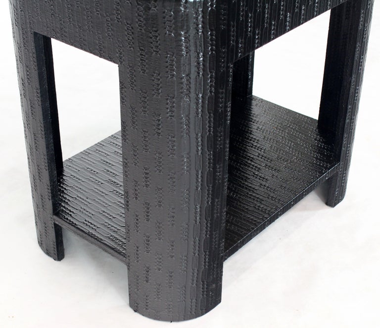 Pair of Lacquered Raffia Cloth Covered Stands End Occasional Tables ...