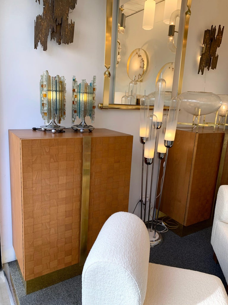 Pair of Lamps Glass and Wrought Iron by Biancardi and Jordan Arte ...