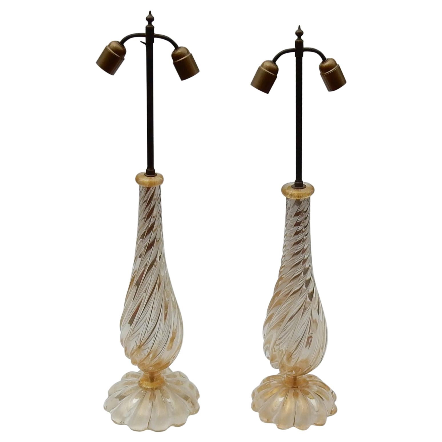 Single Murano Glass Lamp by Seguso For Sale at 1stDibs