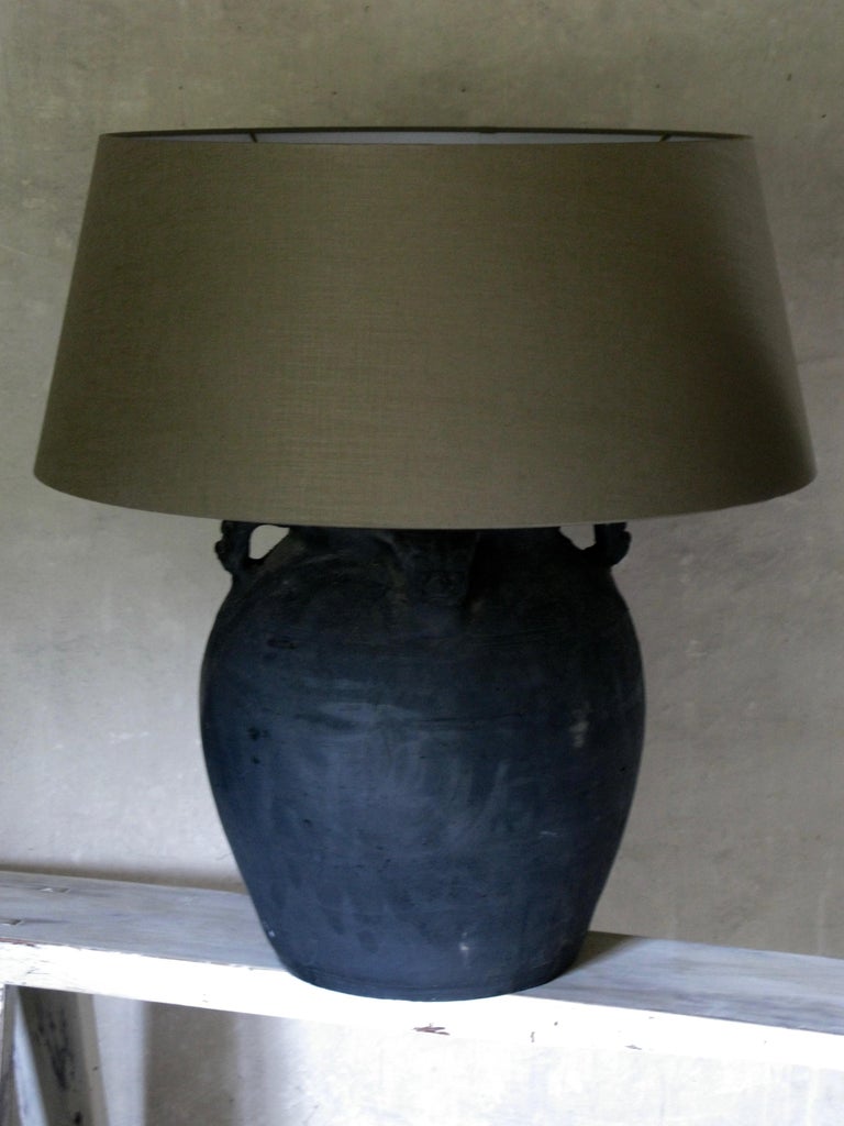 Pair of Lamps, Old Clay Pot Lamps at 1stDibs | clay pot table lamps