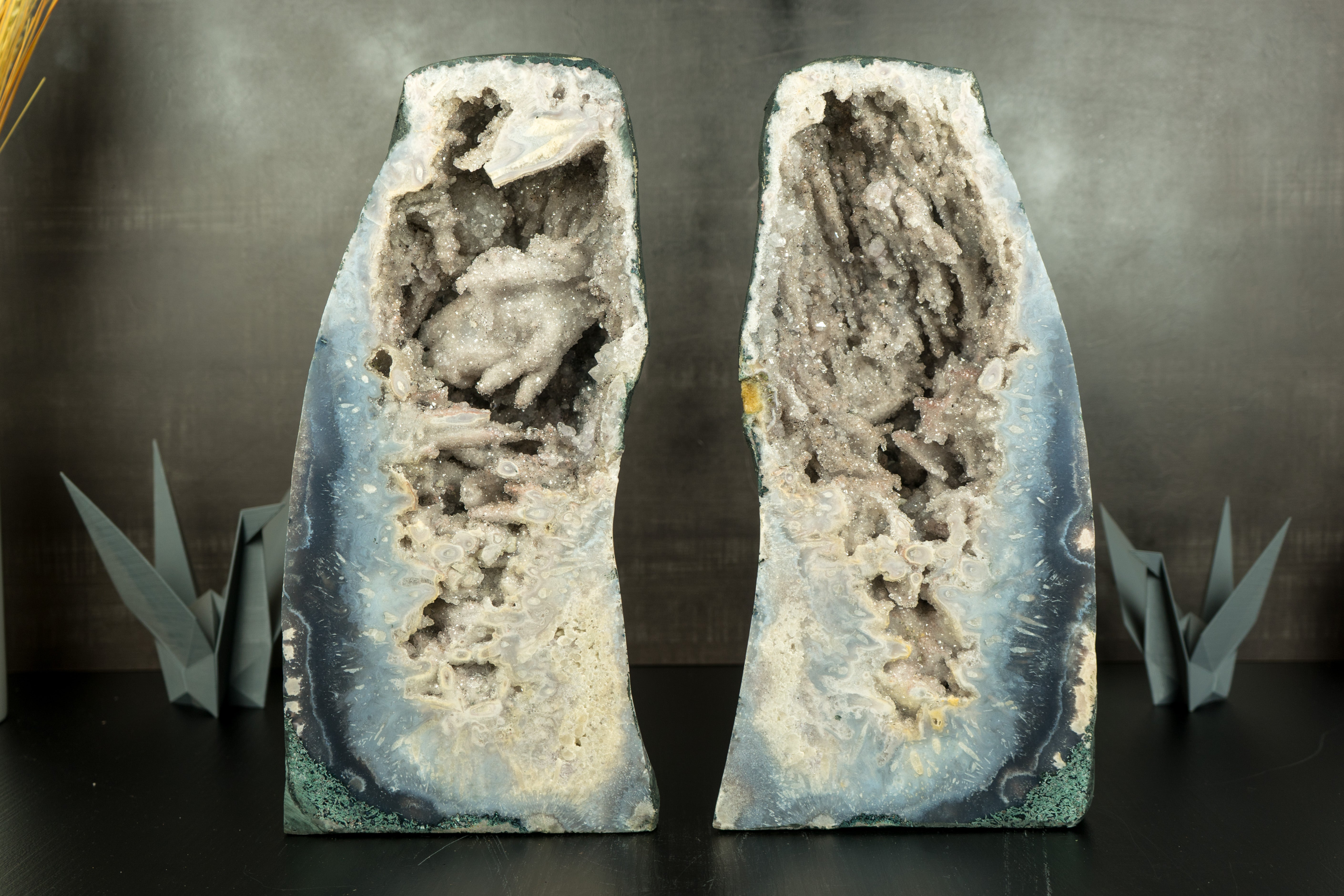 Rare Natural Anatomical Crystal Heart with Green and White Sugar Druzy ...