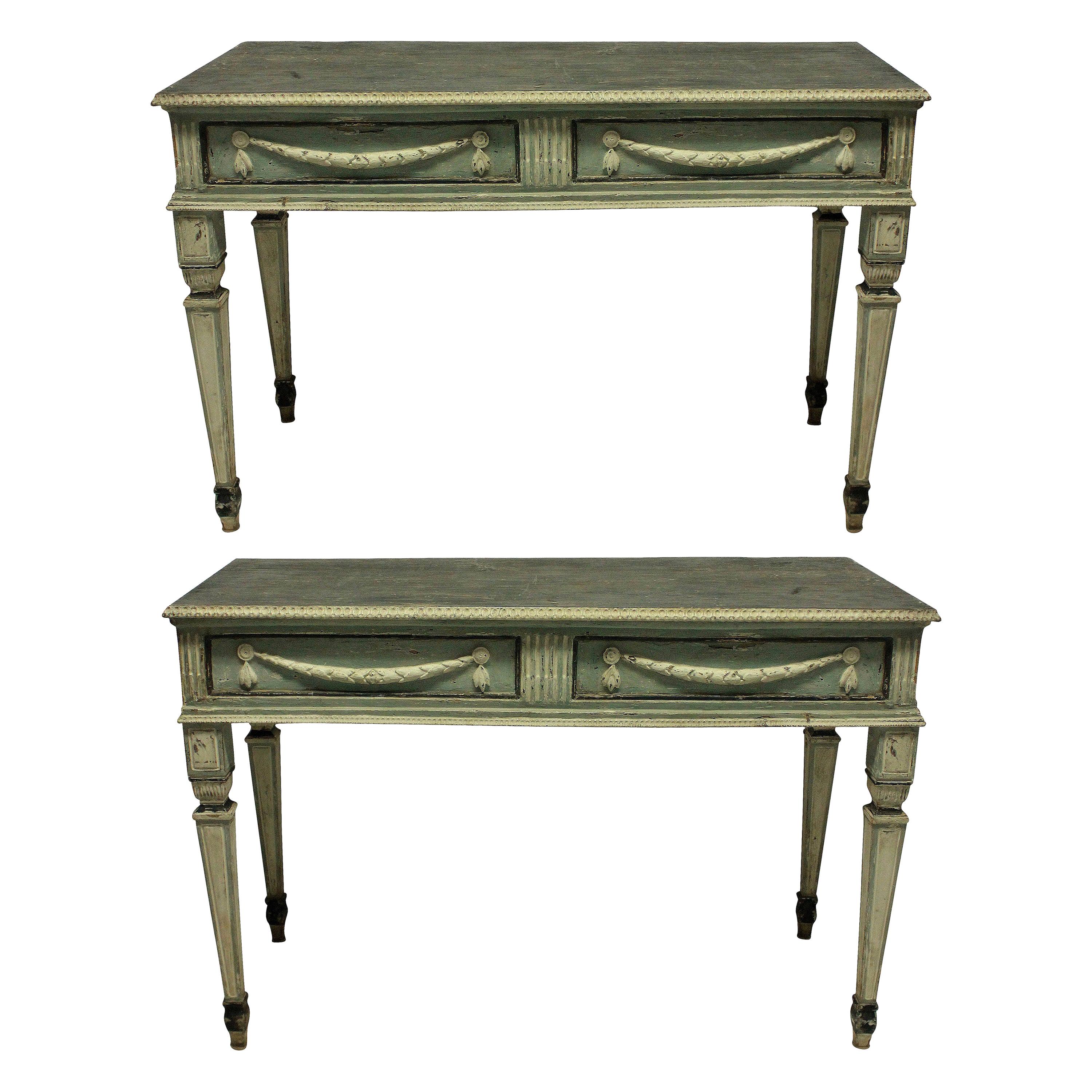 Pair of Large 18th Century Northern Italian Neoclassical Painted ...