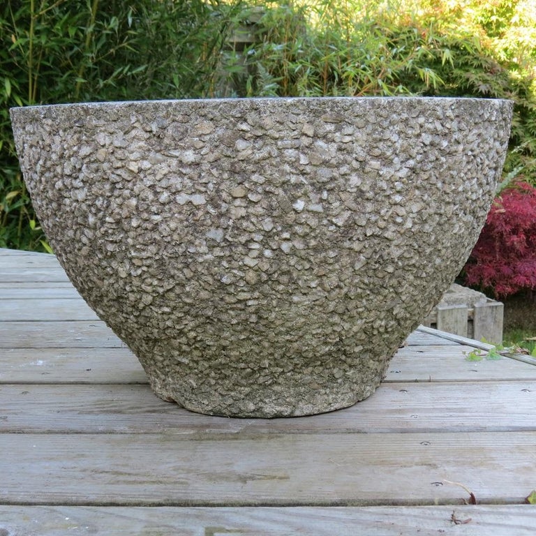 Pair of Large 1960s Concrete Aggregate Garden Planters For Sale at 1stDibs