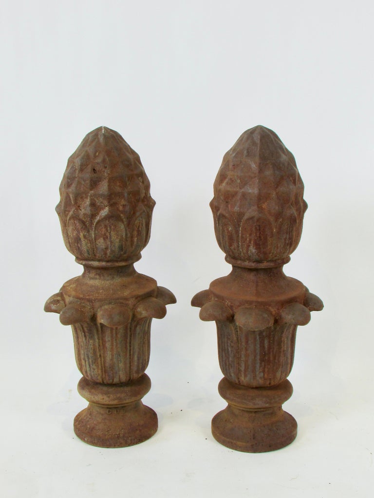 Pair of Large 19th Century Cast Iron Finials for Out Door Garden ...
