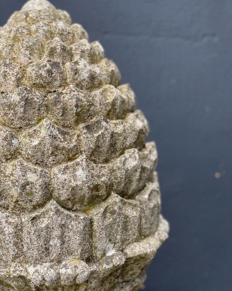 Pair of Large 20th Century Cast Stone Acorn Finials at 1stDibs