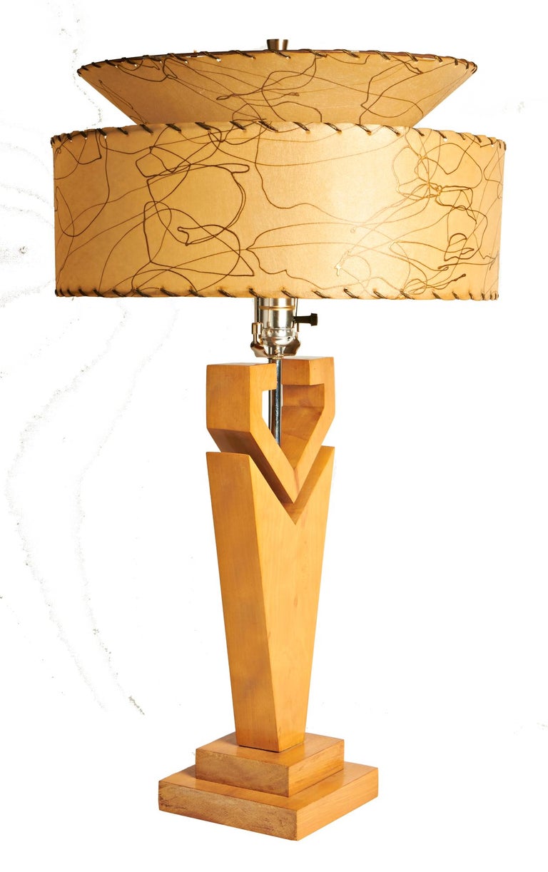 Pair of Large American Mid-Century Modern Blonde Wood and Chrome ...