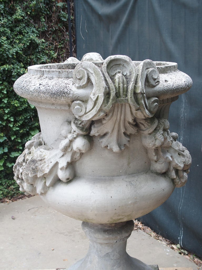 Pair of Large Antique Cast Stone Urns from Italy, circa 1915 For Sale ...