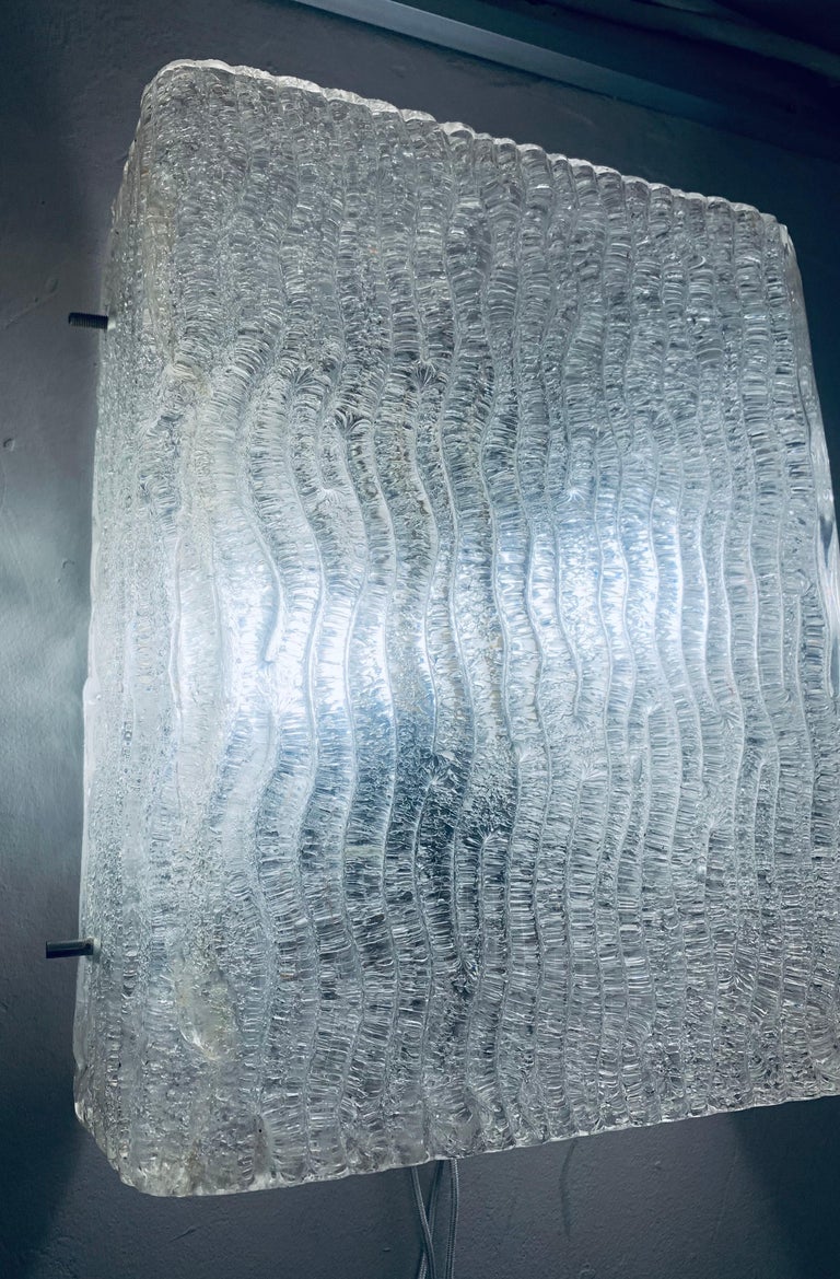 Pair of Large Austrian 1960s J.T. Kalmar for Kalmar Lighting Glass Wall ...