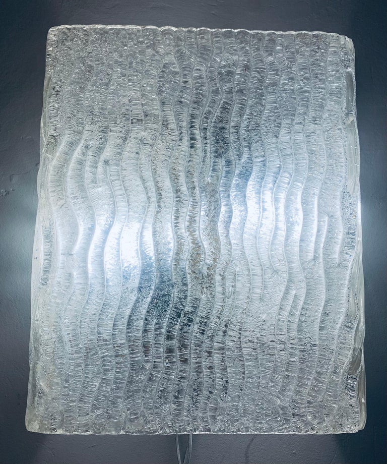 Pair of Large Austrian 1960s J.T. Kalmar for Kalmar Lighting Glass Wall ...