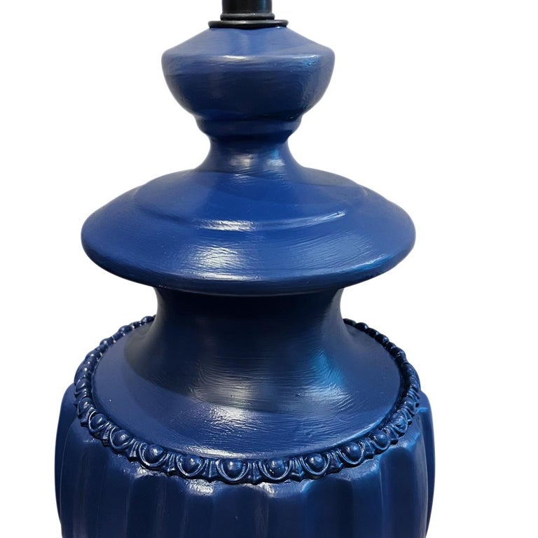 Pair of Large Blue Porcelain Lamps For Sale at 1stDibs
