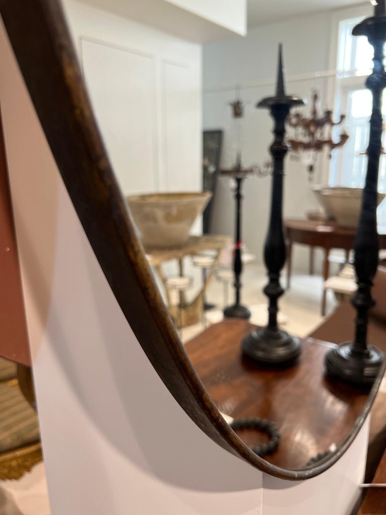 Pair of Large Brass Italian Shield Mirrors For Sale at 1stDibs