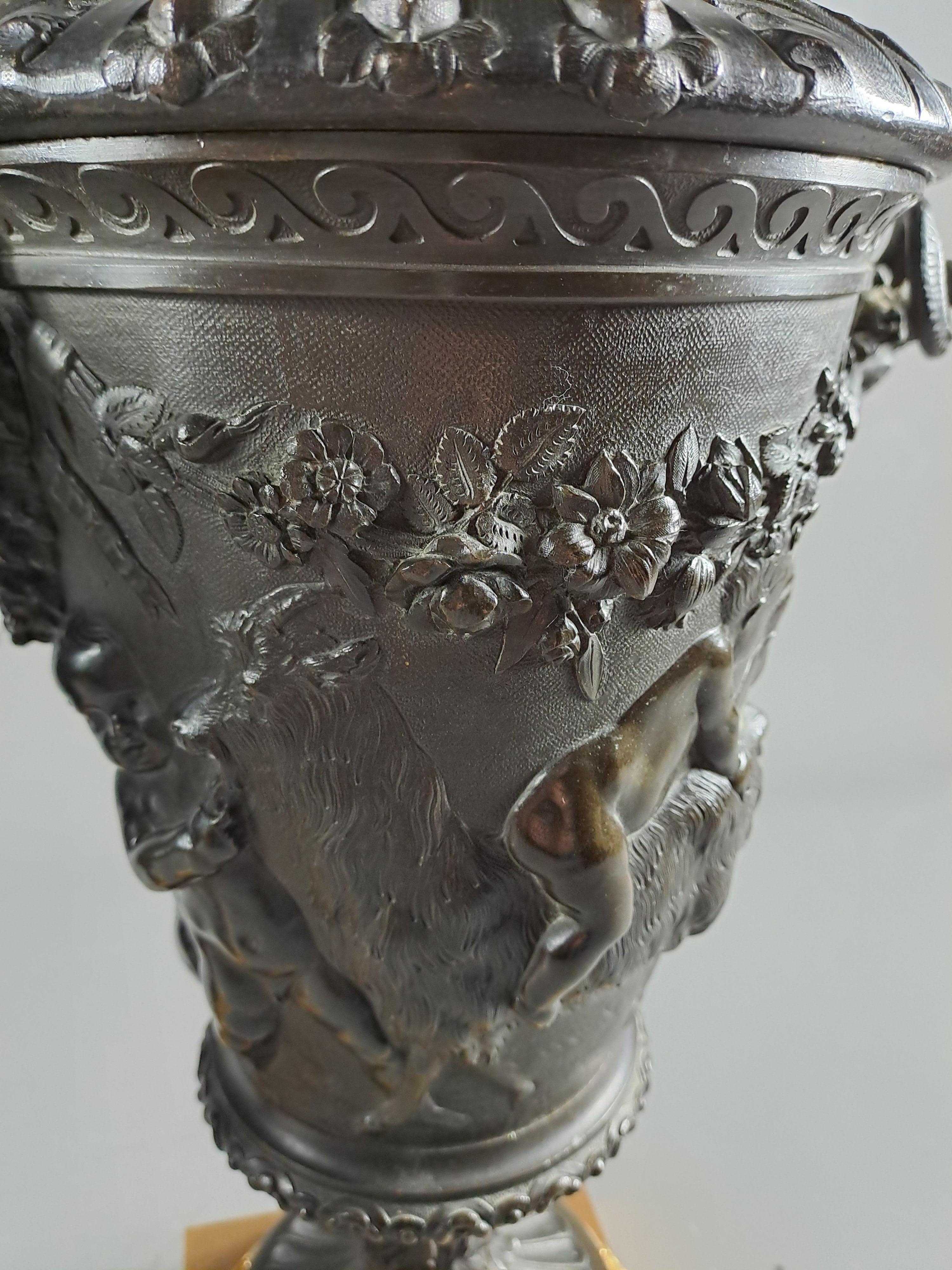 Pair Of Large Bronze Covered Vases In The Taste Of Clodion For Sale at ...