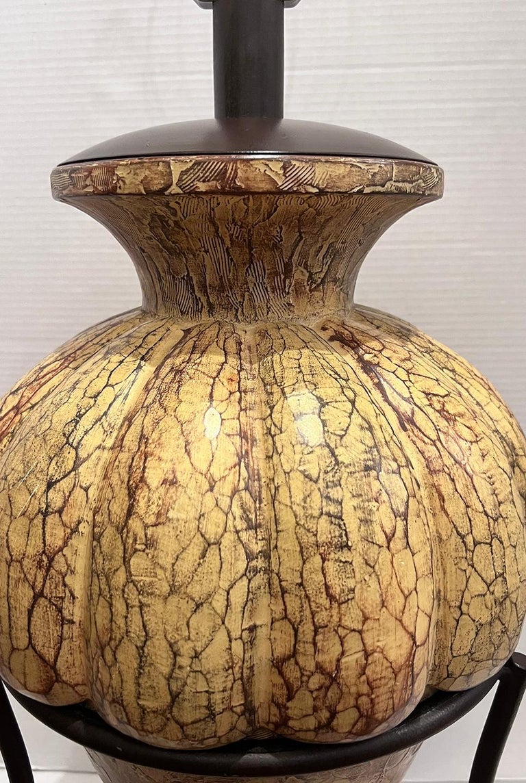 Pair of Large Ceramic Lamps For Sale at 1stDibs