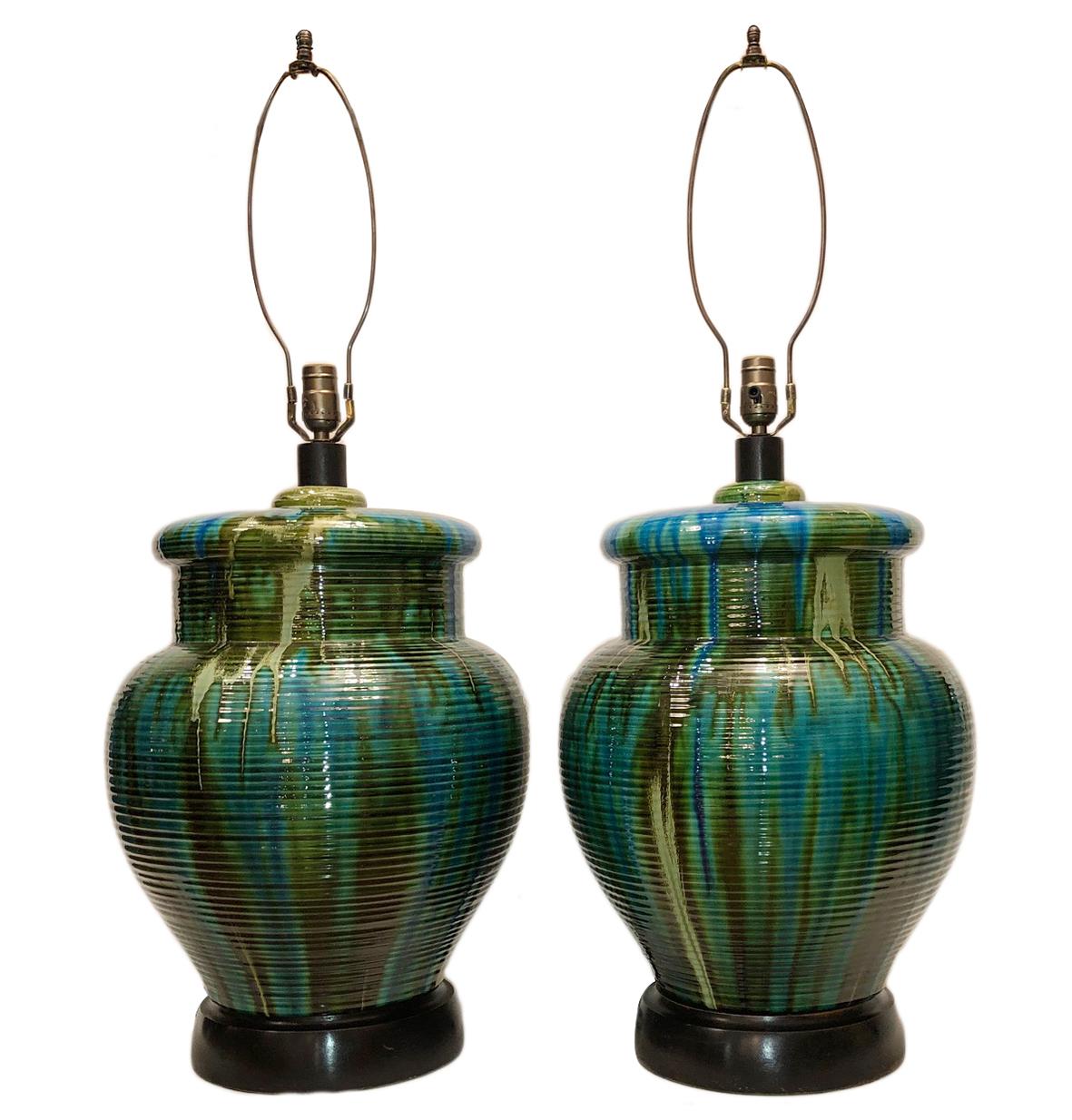 Pair of Large Ceramic Table Lamps at 1stDibs