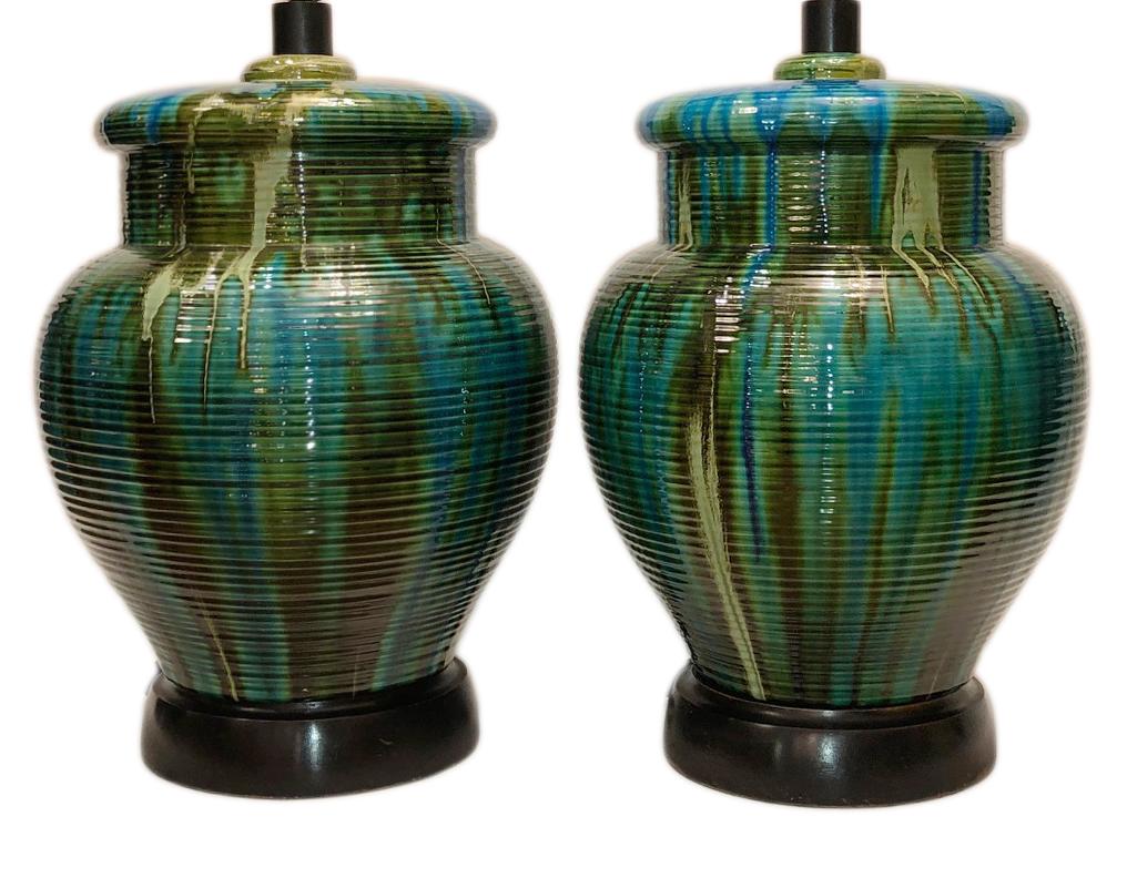 Pair of Large Ceramic Table Lamps at 1stDibs