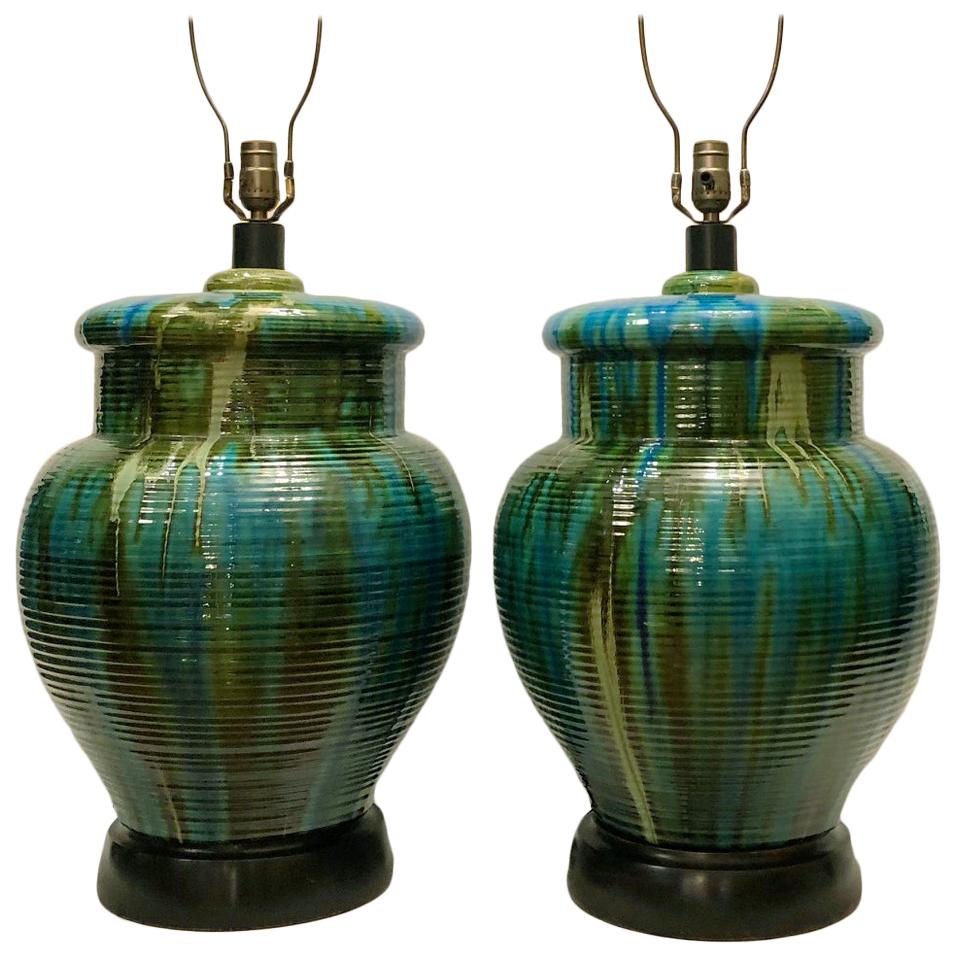 Large Pair of Ceramic Table Lamps by Phil-Mar Sandel at 1stDibs